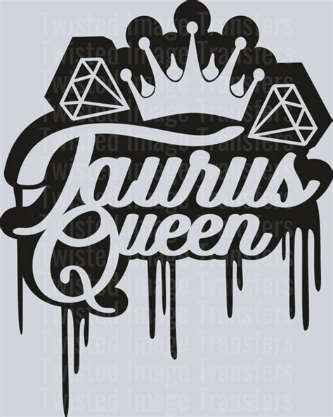 White Font Taurus Queen Color Drip Dtf Direct To Film Transfers