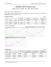 Dynamics Report PHY I Lab Docx Physics I Laboratory Faculty Of Science Ontario Tech