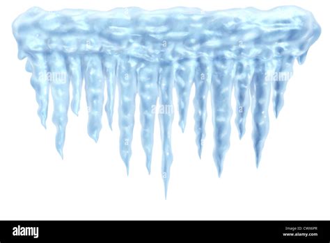 Icicles And Ice Frozen Winter Design Element On A White Background