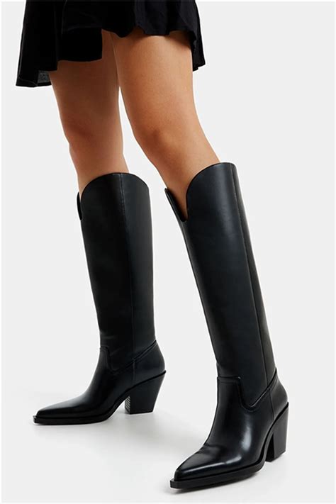 قیمت و خرید بوت ساق بلند چرم مشکی زنانه برشکا وارداتی 11022260