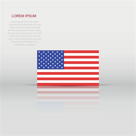 Usa Flag Icon In Flat Style America National Sign Vector Illustration Politic Business Concept