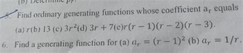 Find Ordinary Generating Functions Whose Coefficient Ar Equalsa R B