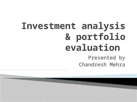 Pptx Investment Analysis And Portfolio Evaluation Pptpptx Dokumentips
