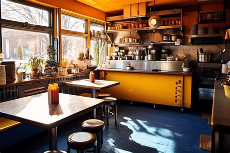 Premium Photo Inside Clean Kitchen Of A Modern Restaurant Or Mini Cafe With Cooking Utensils