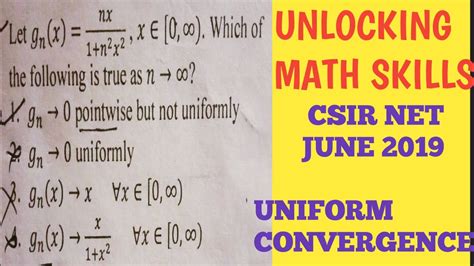 Csir Net June 2019 Uniform Convergence Question Youtube