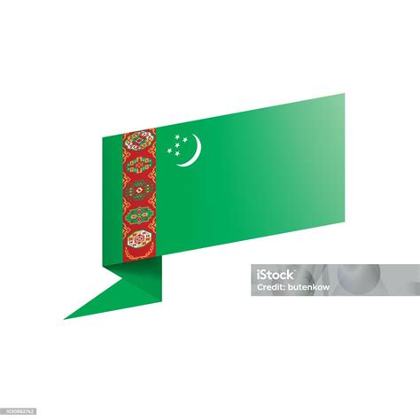 투르크메니스탄 플래그 흰색 배경 벡터 일러스트 레이 션 0명에 대한 스톡 벡터 아트 및 기타 이미지 0명 3차원 형태 국기 Istock