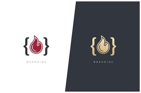 Premium Vector Fire Coding Technology Vector Logo Concept