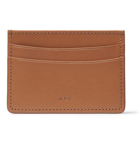 Apc Andre Leather Cardholder In Tan Modesens Card Holder Leather