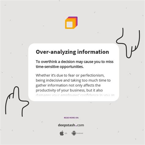 Over Analyzing Information Deepstash