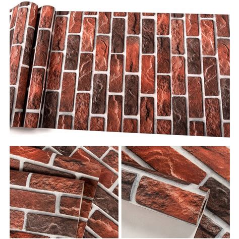 Jual Wallpaper Dinding Bata Bakar Merah 8m Sd 9m X 45cm Shopee Indonesia