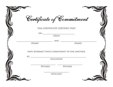 Certificate Of Commitment Template Black Download Printable Pdf Templateroller