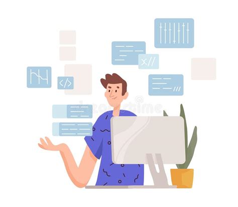 computer programmer in vector stock vector illustration of internet