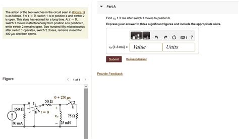 solved part a the action of the two switches in the circuit seen in