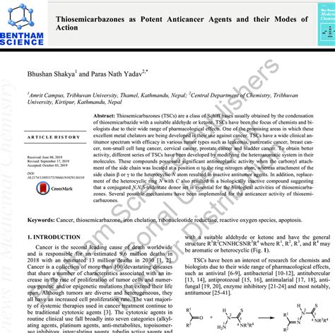 Synthesis Of Thiosemicarbazone Download Scientific Diagram