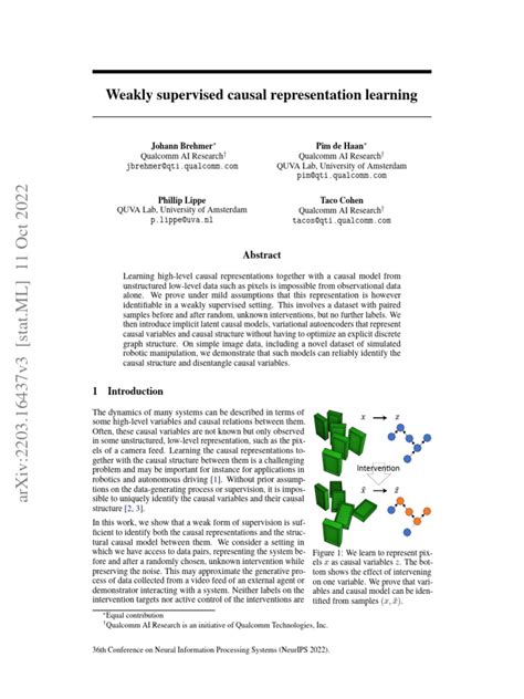 weakly supervised causal representation learning pdf causality