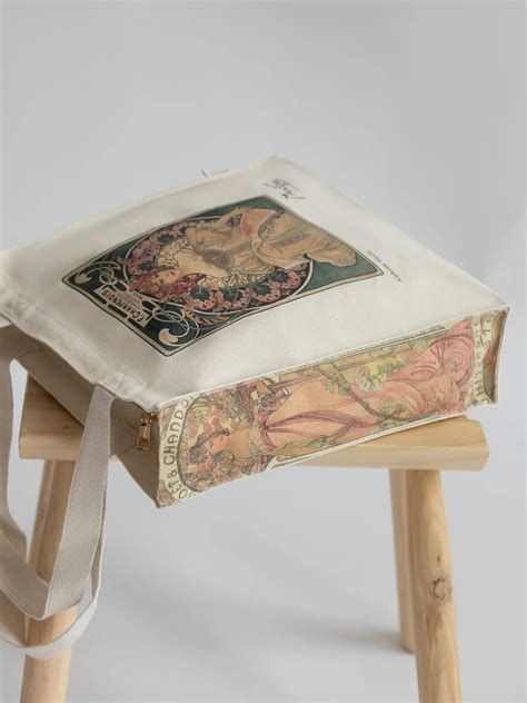 Mucha Daydream Thick Canvas Tote Bag The Tote Library