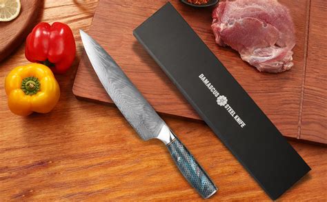 Cuchillos Chef Cuchillo Para Chef Acero Damasco Profesional Afilado Con