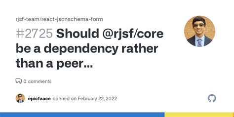 Should Rjsfcore Be A Dependency Rather Than A Peer Dependency