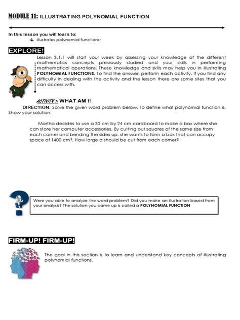 Module Math 10 Q2 W1 Pdf Polynomial Function Mathematics