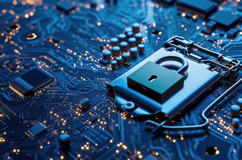 Premium Photo Cyber Security Concept Blue Background Padlock On Blue