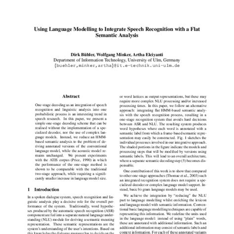 Using Language Modelling To Integrate Speech Recognition With A Flat Semantic Analysis Acl