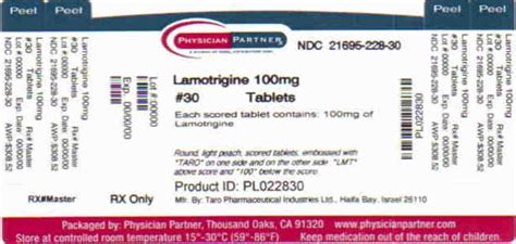 Lamotrigine Rebel Distributors Corp Fda Package Insert Page 12