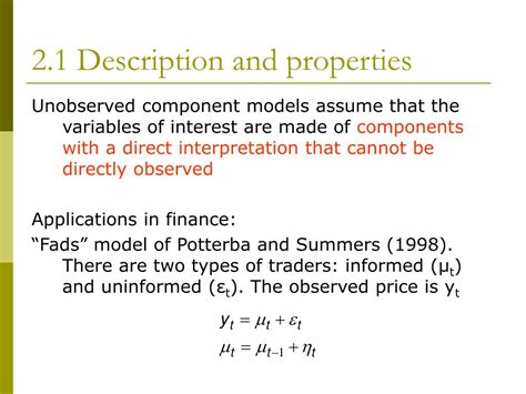 Ppt Chapter 2 Unobserved Component Models Powerpoint Presentation