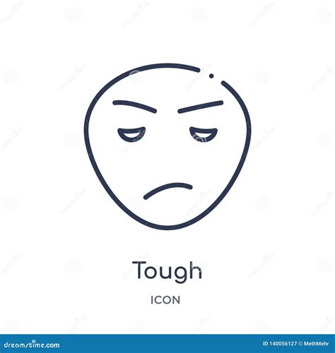 Linear Tough Icon From Emotions Outline Collection Thin Line Tough