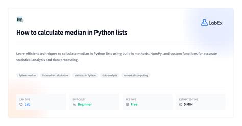 How To Calculate Median In Python Lists Labex