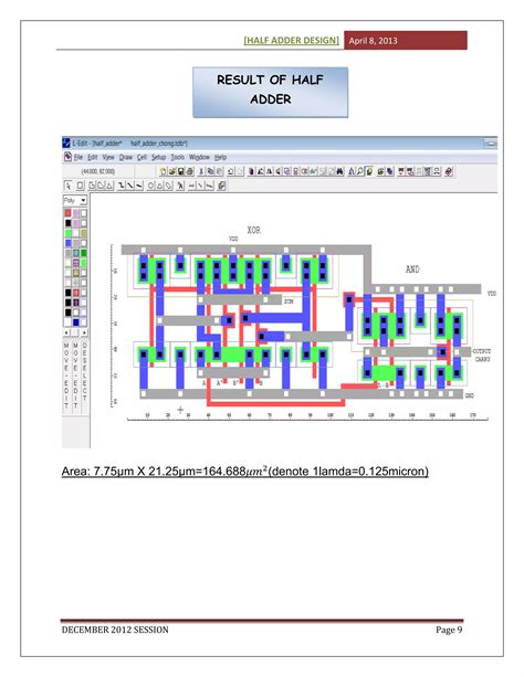 Half Adder Layout Design Docx
