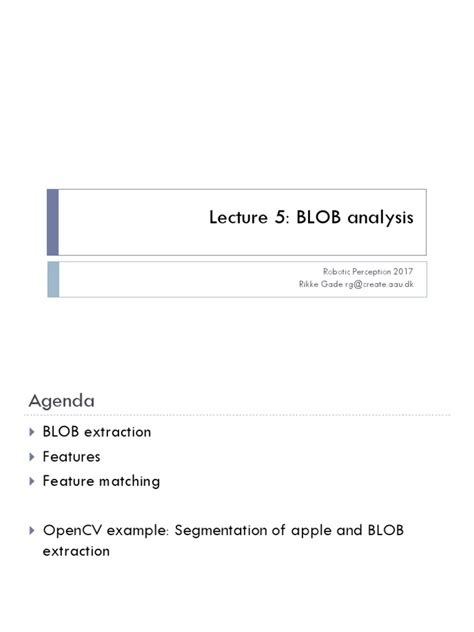 Lec5 Blob Analysis Pdf Area Image Segmentation