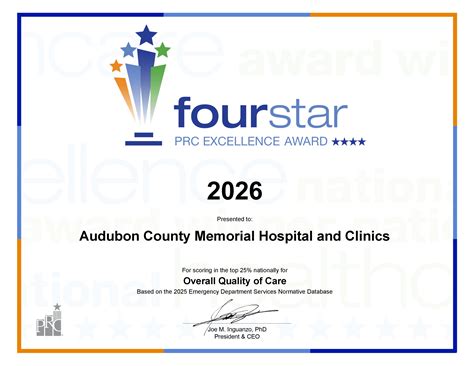 2026 Prc 4 Star Award Certificate Audubon County Memorial Hospital
