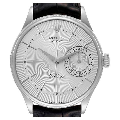 Rolex Cellini Dual Time White Gold Automatic Mens Watch 50529 For Sale