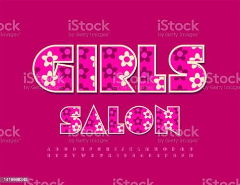 벡터 세련된 Loo 소녀 살롱 꽃 패턴 알파벳 문자와 숫자 세트 0명에 대한 스톡 벡터 아트 및 기타 이미지 0명 그래픽 프린트 꽃 식물 Istock