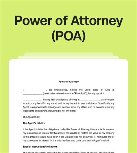 Printable Sample Power Of Attorney Letter Form Power Of