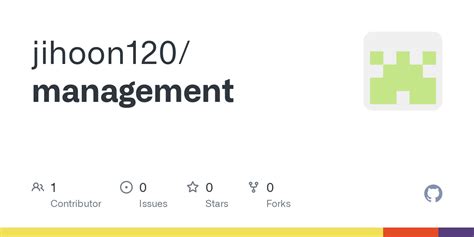 GitHub Jihoon Management