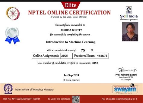 rishika shetty on linkedin nptel machinelearning elitecertification continuouslearning…