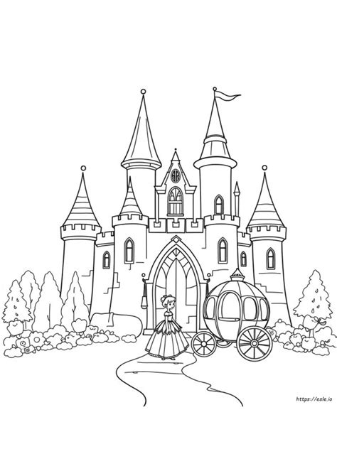 Cinderella Castle Princess Castle Coloring Pages
