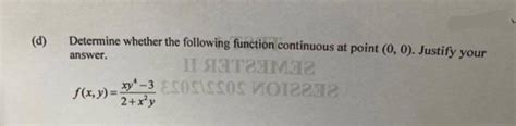 Solved D Determine Whether The Following Function