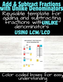 Add And Subtract Fractions With UNLIKE Denominators Using LCM LCD