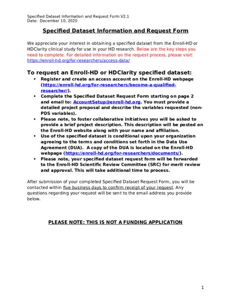 Specific Dataset Request Enroll HD Studylib Doc Template PdfFiller