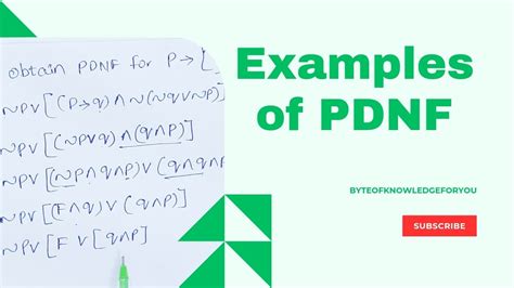 Examples Of Pdnf Discretemathematics Youtube