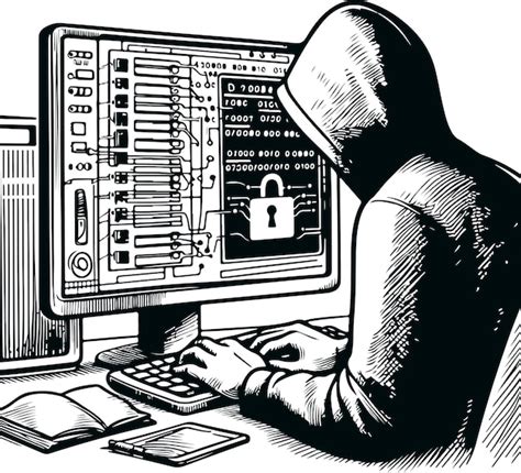 Iconic Computer Hacker Icon Vector Silhouette Template On Isolated White Background Premium Ai