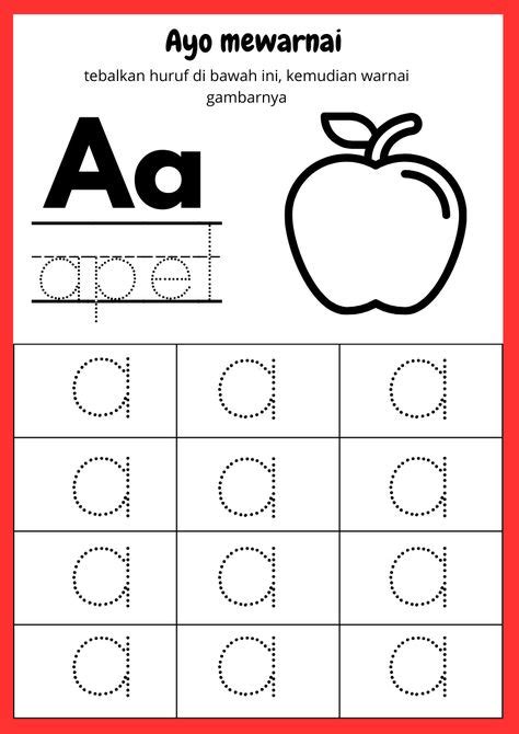 Menebalkan Huruf Abjad Kecil A Z