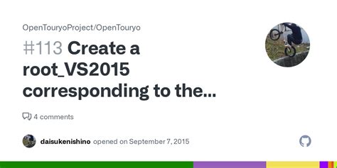 Create A Rootvs2015 Corresponding To The Visual Studio 2015 · Issue