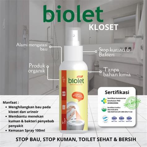 Promo Biolet Kloset Spray Organik Traveling Size 100ml Pengurai Bau Menekan Pertumbuha