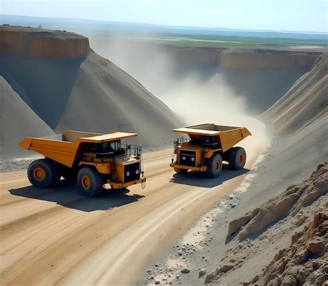 Fresh Limestone Cut At Open Pit Quarry With Heavy Equipment Mining