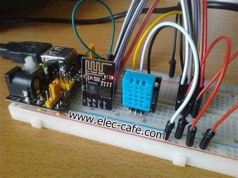 ESP8266 Temperature Humidity Webserver With A DHT11 Sensor Elec Cafe Com Arduino Wifi