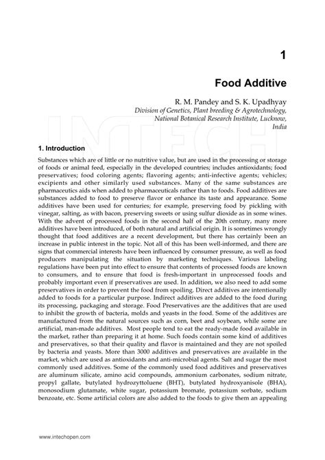 Pdf Food Additive