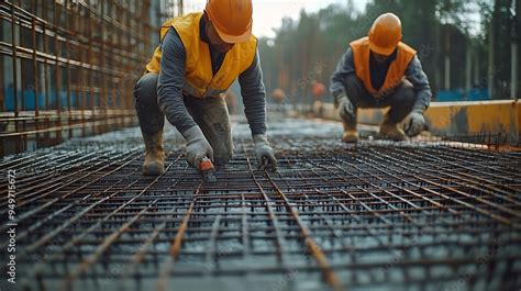 Two Constructers Or Workers From Different Ethnicities In Safety Vest Are Working Together To